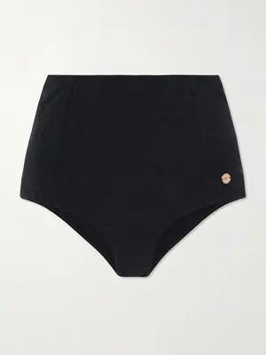 Versace Embellished Jacquard Bikini Briefs - Black