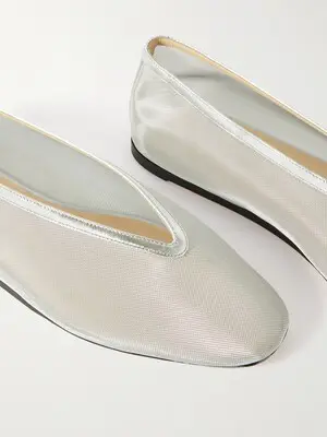 Le Monde Beryl Luna Metallic Ballet Flats - Silver