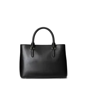 Ralph Lauren Leather Marcy Satchel - Black
