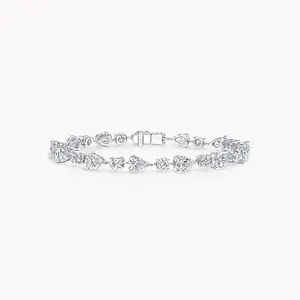 Graff Round And Pear Shape Diamond Bracelet - Platinum And White Gold