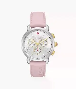 Michele Sporty Sport Sail Two-tone Chronograph Watch - Pink