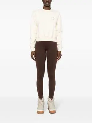 SPORTY & RICH Logo-waistband Knitted Leggings - Brown