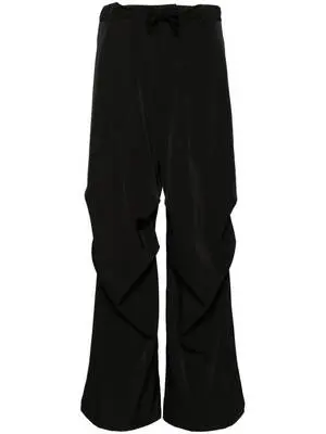 Maison Margiela Drawstring Waist Wide-Leg Trousers In Black - 40