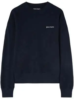Palm Angels Logo-print Cotton Sweatshirt - Blue
