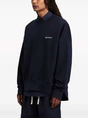 Palm Angels Logo-print Cotton Sweatshirt - Blue