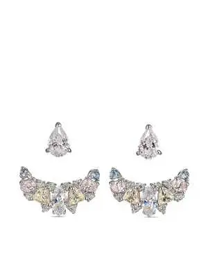 ANABELA CHAN 18kt White Gold Twinkle Ear-jacket Earrings - Silver