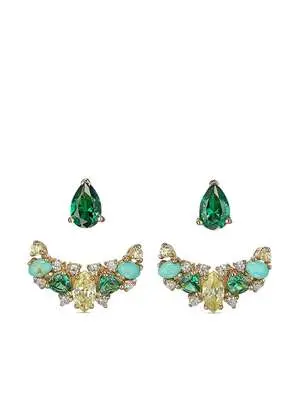 ANABELA CHAN 18kt Yellow Gold Twinkle Ear-jacket Earrings - Green