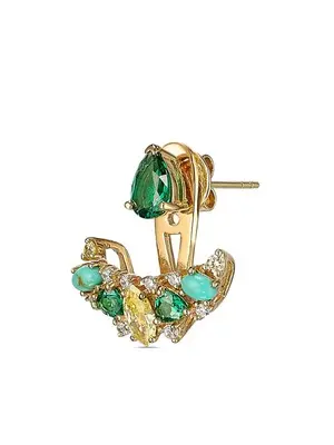 ANABELA CHAN 18kt Yellow Gold Twinkle Ear-jacket Earrings - Green