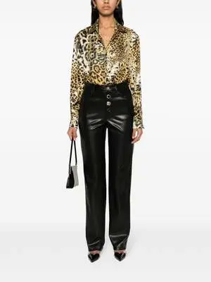 Roberto Cavalli Leopard-print Silk Shirt