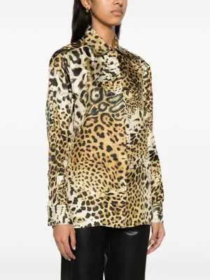 Roberto Cavalli Leopard-print Silk Shirt