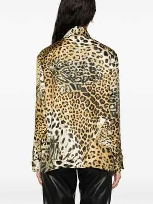 Roberto Cavalli Leopard-print Silk Shirt