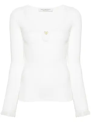 Philosophy Di Lorenzo Serafini Logo-plaque Ribbed Top - Neutrals