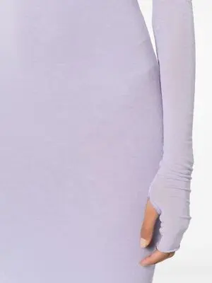 MANURI Off-shoulder Fine-knit Dress - Purple