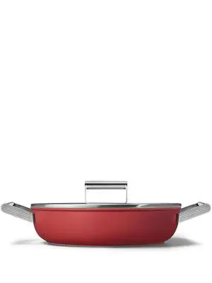 SMEG Low Stainless-steel Saucepan - Red
