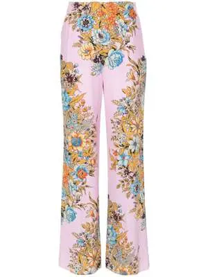 Etro Floral-print Straight-leg Trousers