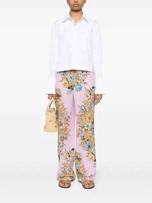 Etro Floral-print Straight-leg Trousers