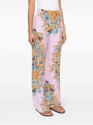 Etro Floral-print Straight-leg Trousers