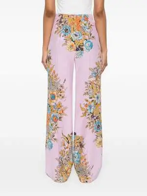 Etro Floral-print Straight-leg Trousers