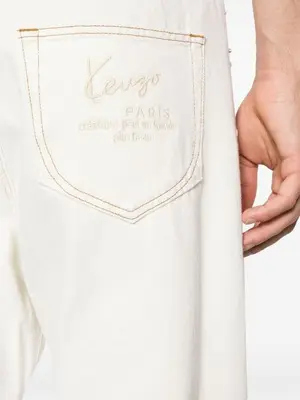 Kenzo Asagao Cropped Jeans - Neutrals