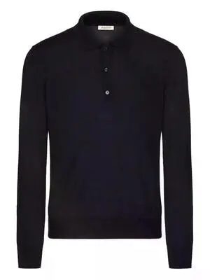Valentino Garavani Long-sleeve Polo Shirt - Black