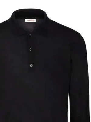 Valentino Garavani Long-sleeve Polo Shirt - Black