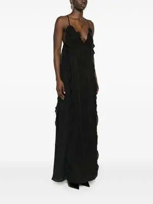 Simkhai Emily Ruffled Maxi Dress - Black