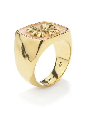 GOOSSENS Talisman Clover Signet Ring - Gold