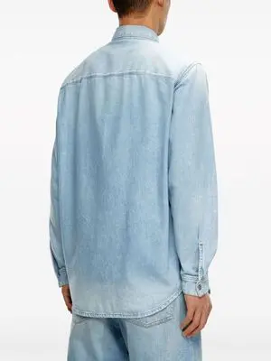 DIESEL® D-simply Logo-embroidered Denim Shirt - Blue