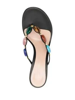 GIANVITO ROSSI 90mm Stone-embellished Leather Sandals
