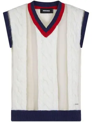 Dsquared2 Panelled Cable-knit Sweater Vest
