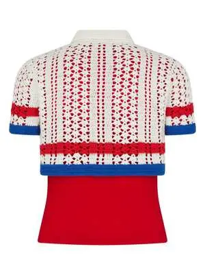Dsquared2 Panelled Pointelle-knit Polo Shirt