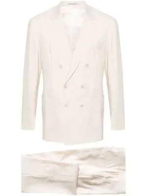 Brunello Cucinelli Double-breasted Linen Blend Suit