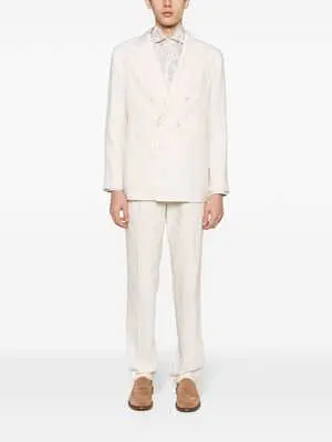 Brunello Cucinelli Double-breasted Linen Blend Suit
