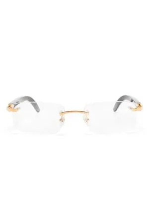 CARTIER Rectangle-frame Rimless Glasses - Gold