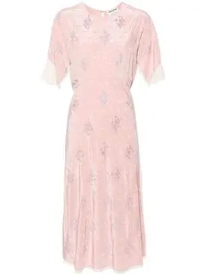 Zadig&Voltaire Rey Silk Midi Dress - Pink