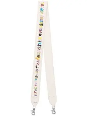 Zadig&Voltaire Logo-lettering Leather Bag Strap - White