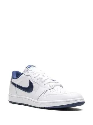 JORDAN Air 1 Low 85 Metallic Navy Sneakers - White