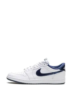 JORDAN Air 1 Low 85 Metallic Navy Sneakers - White