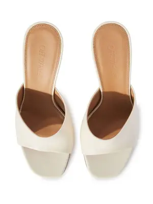 Off-White Jug Leather Wedge Heel Mules - White
