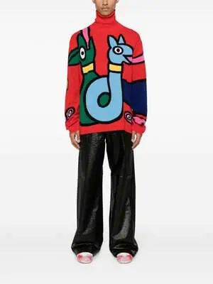 WALTER VAN BEIRENDONCK Embroidered-logo Trousers