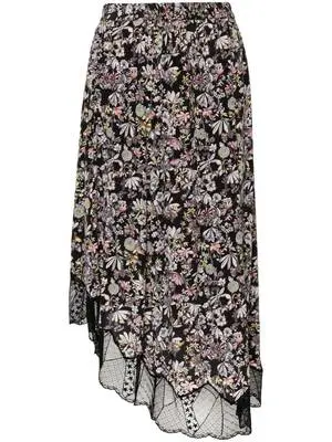 Zadig&Voltaire Kaya Floral-print Midi Skirt - Black