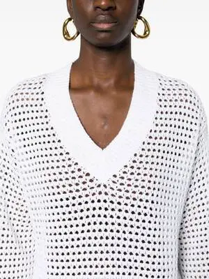 Brunello Cucinelli Sequin Embellished Knit Jumper - White
