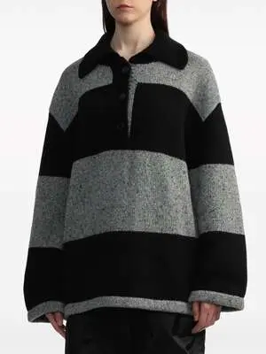 HALFBOY Spread-collar Striped Jumper