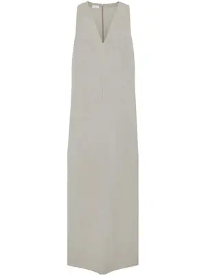 Brunello Cucinelli Sleeveless V-neck Maxi Dress