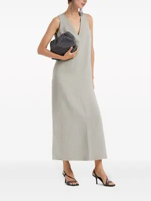 Brunello Cucinelli Sleeveless V-neck Maxi Dress