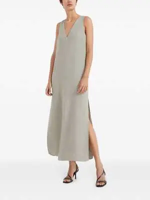 Brunello Cucinelli Sleeveless V-neck Maxi Dress