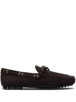 Car Shoe Bow-detail Driving Shoes - Brown