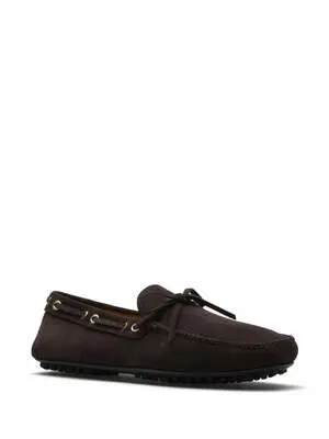 Car Shoe Bow-detail Driving Shoes - Brown