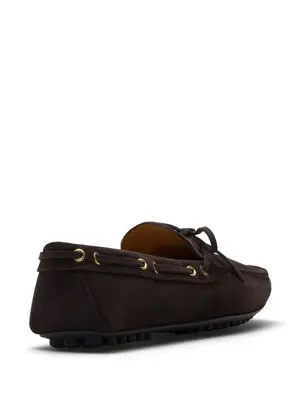 Car Shoe Bow-detail Driving Shoes - Brown
