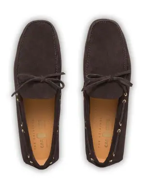 Car Shoe Bow-detail Driving Shoes - Brown
